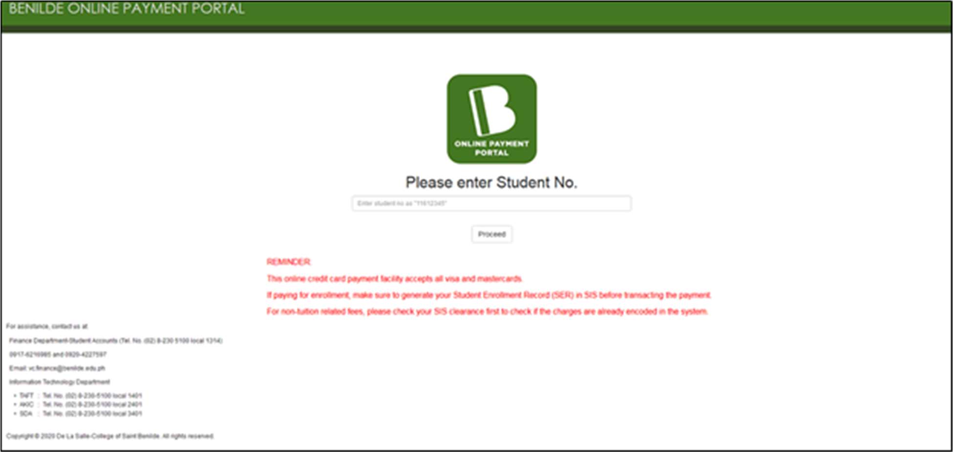 Payment Option - De La Salle – College of Saint Benilde