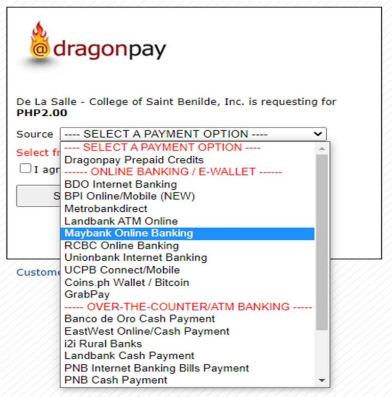 Payment Option - De La Salle – College of Saint Benilde