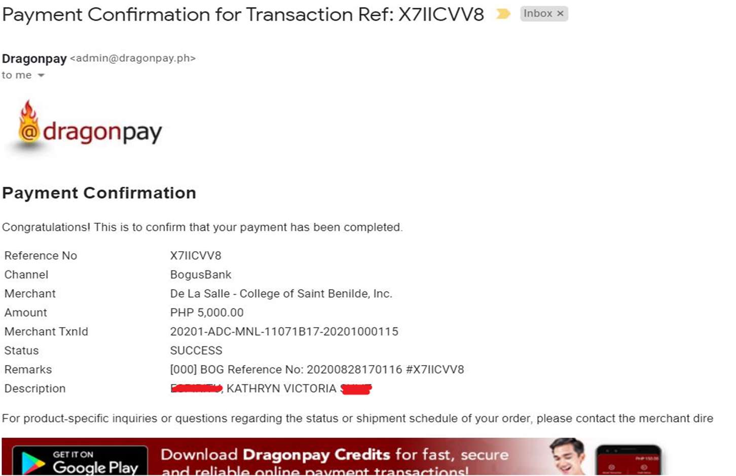 Payment Option - De La Salle – College of Saint Benilde